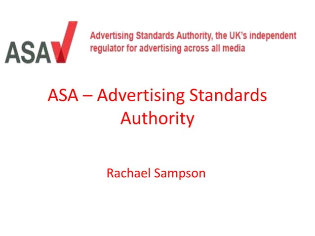 ASA – Advertising Standards Authority | PPTX | Nutrition | Healthy Living