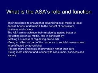 Asa and cap codes | PPT | Advertising Industry | Industries
