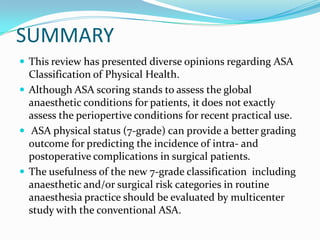 Asa classification | PPTX