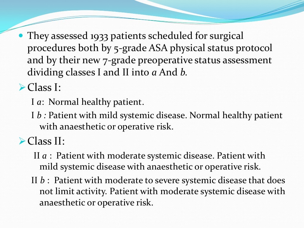 Asa Classification asa-classification