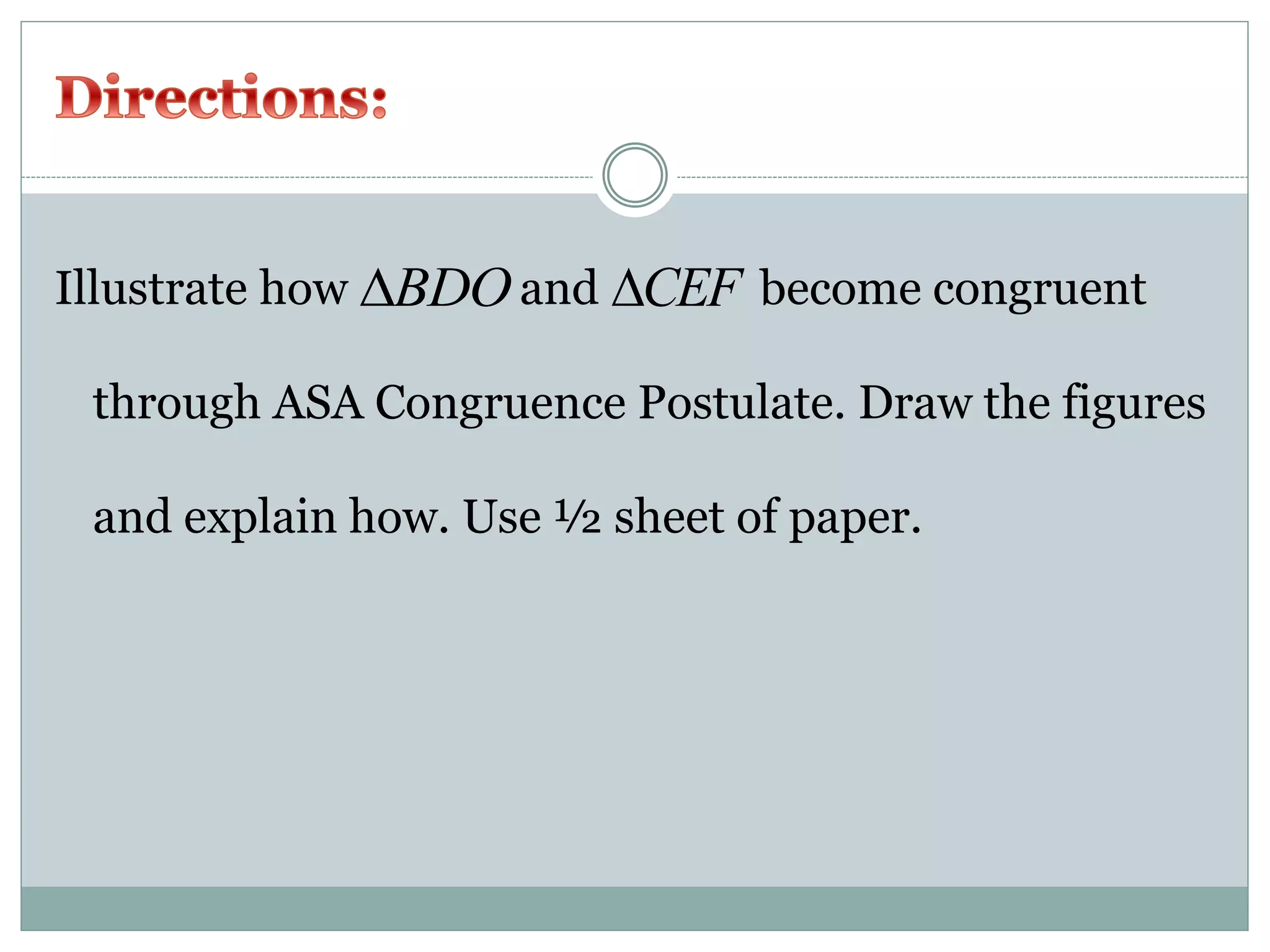Asa congruence postulate | PPTX