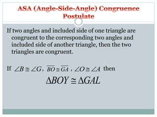 Asa congruence postulate | PPTX