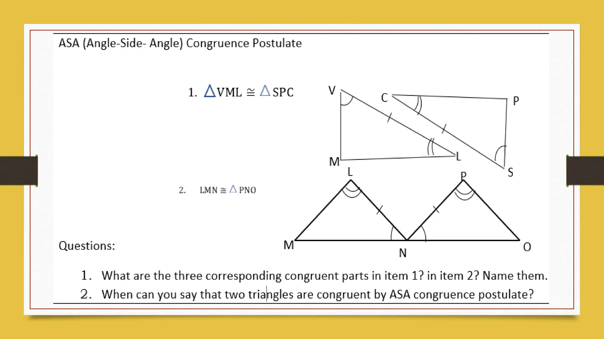 ASA CONGRUENCE POSTULATE for Grade 8.pptx