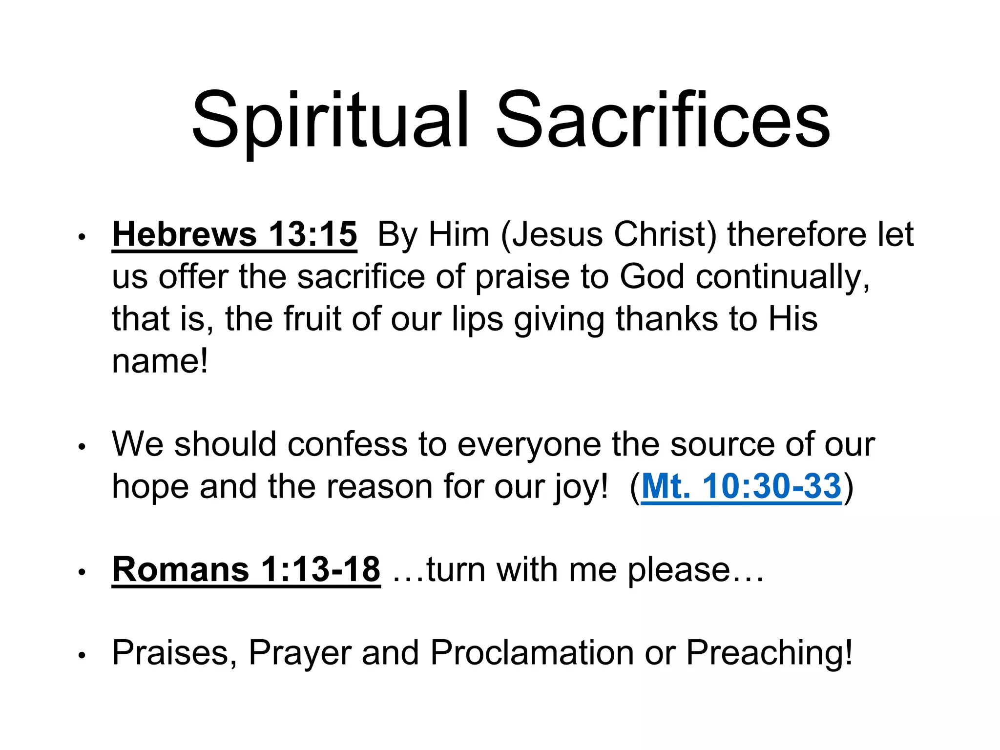 A Sacrificial Worship | PPT
