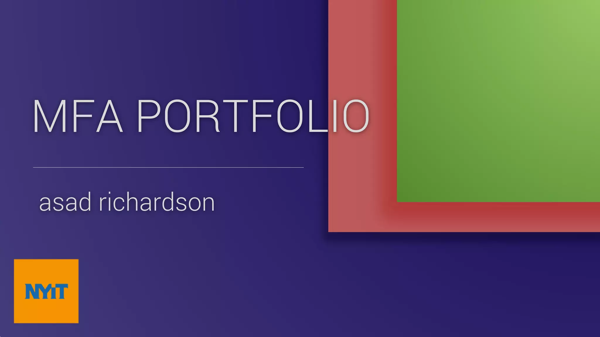 NYIT MFA Admission Portfolio | PPT