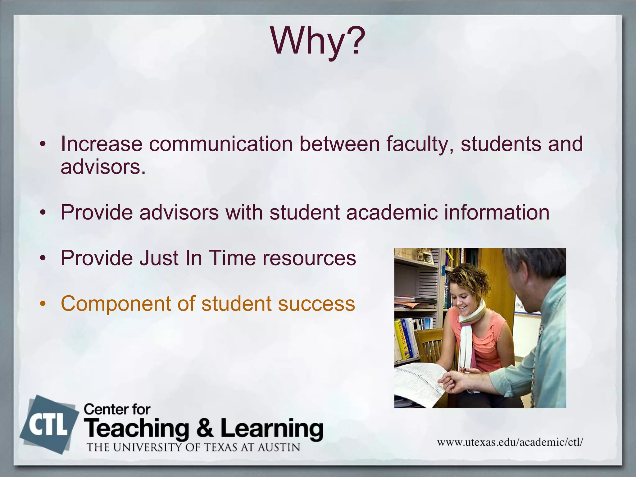 Early Academic Warning System: Center for Teaching and Learning | PPT