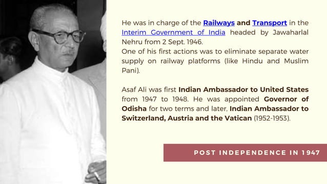 Asaf Ali - Freedom Fighters of India (Pride of India) | PPT