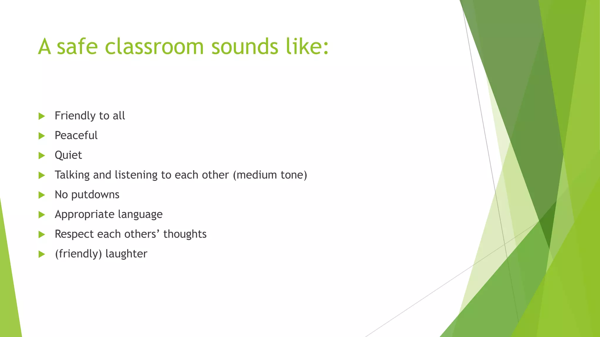 A safe classroom | PPT
