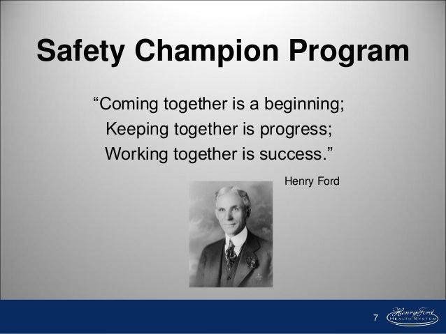 A safety champion program engagement and empowerment of frontline sta…