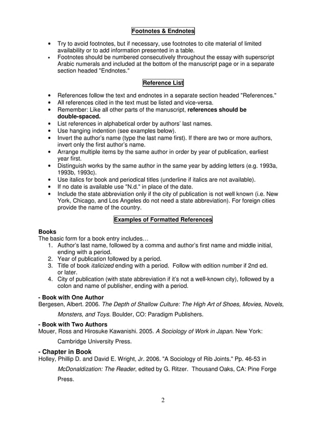 ASA Format by Cal State | PDF