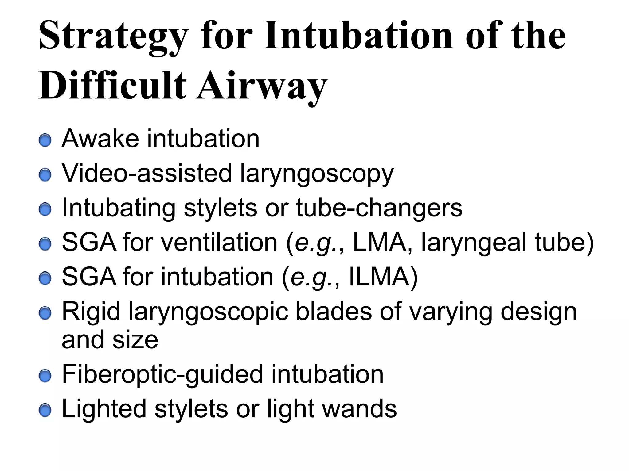 ASA Guidelines for Management of the Difficult Airway | PPTX