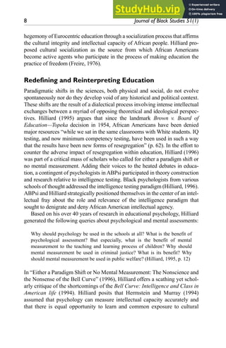 Asa Hilliard Conceptualizing And Constructing An African- Centered ...