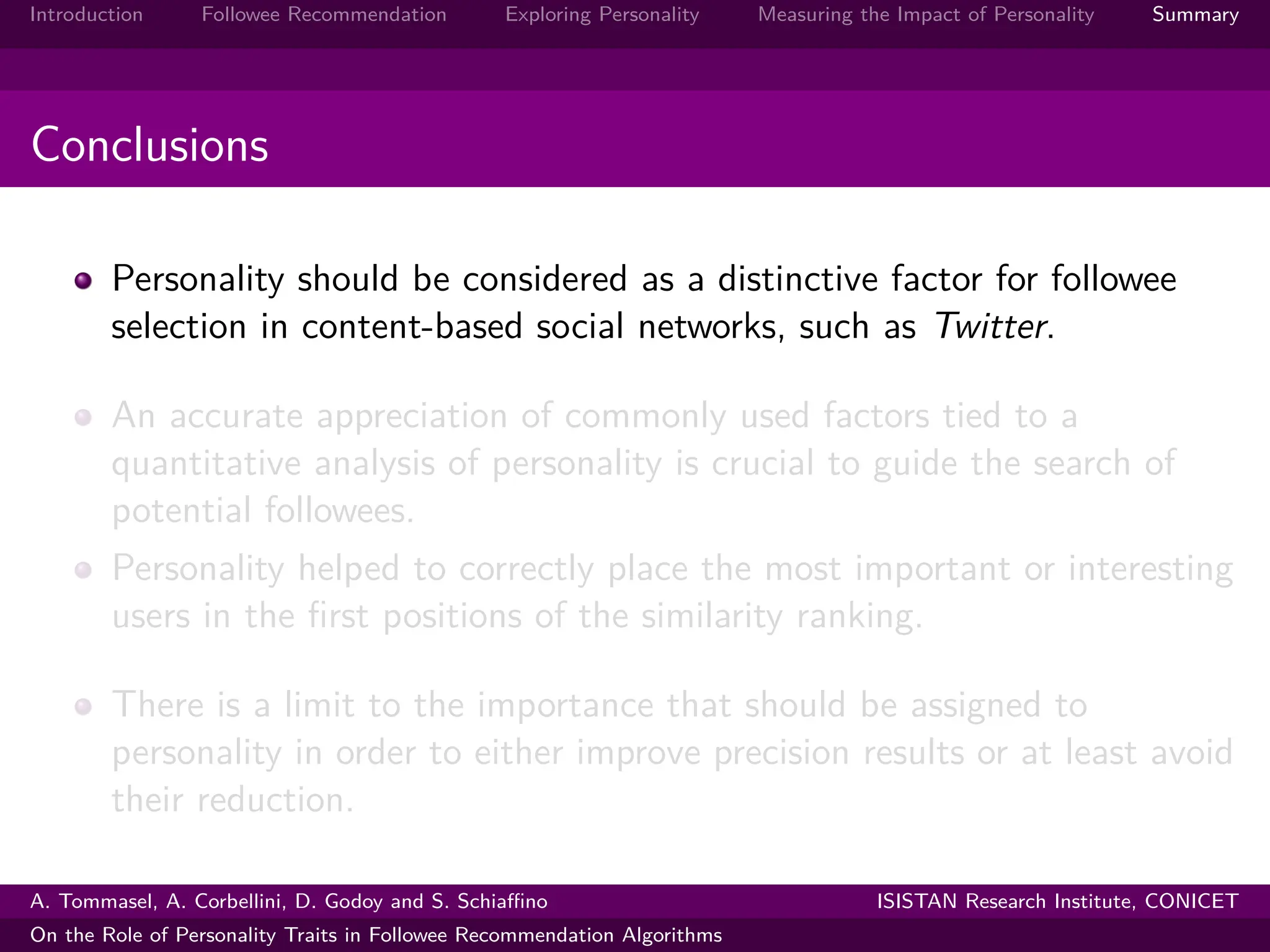 El rol de la personalidad en la recomendación | PDF