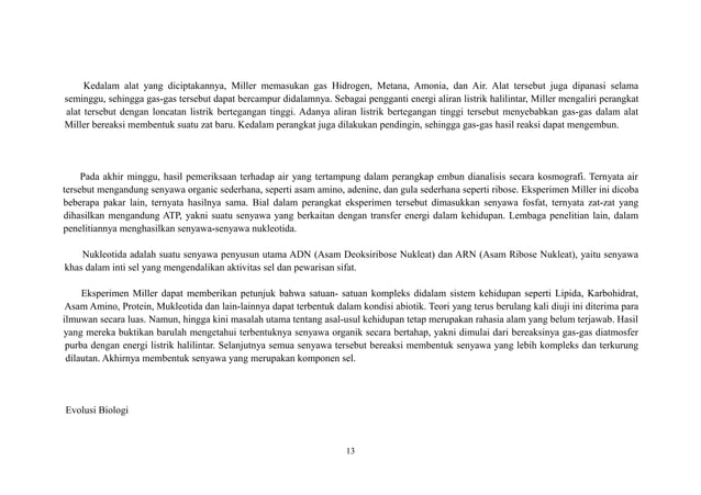 Asal mula kehidupan (burhan 2 d) | PDF