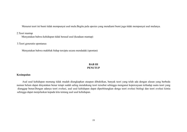 Asal mula kehidupan (burhan 2 d) | PDF