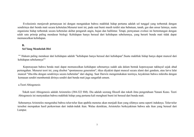 Asal mula kehidupan (burhan 2 d) | PDF