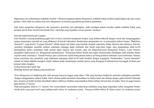 Asal mula kehidupan (burhan 2 d) | PDF