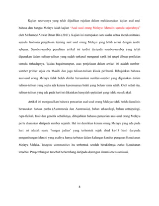 Asal usul bahasa dan bangsa melayu (artikel) | PDF