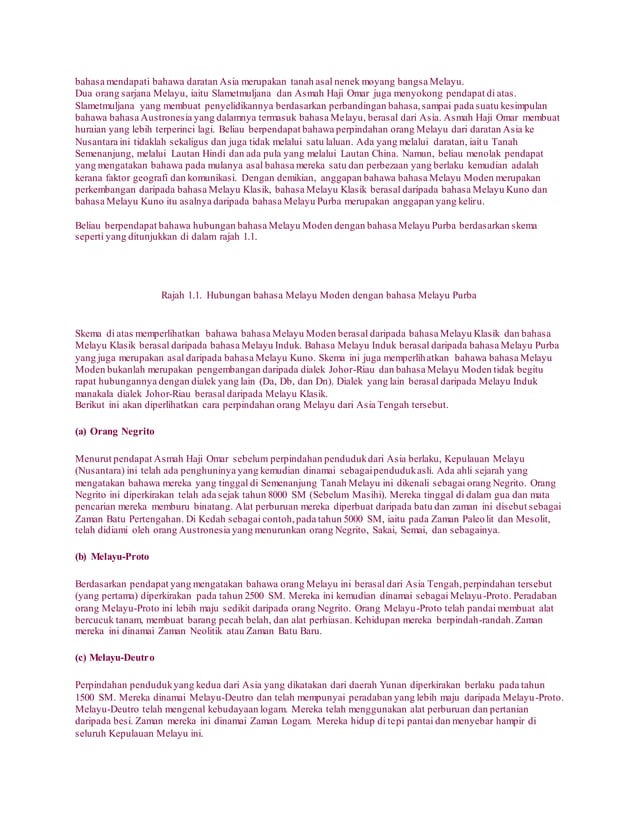Asal usul bahasa melayu | PDF
