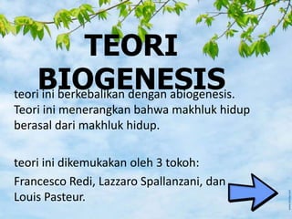 Asal usul kehidupan Biologi | PPTX