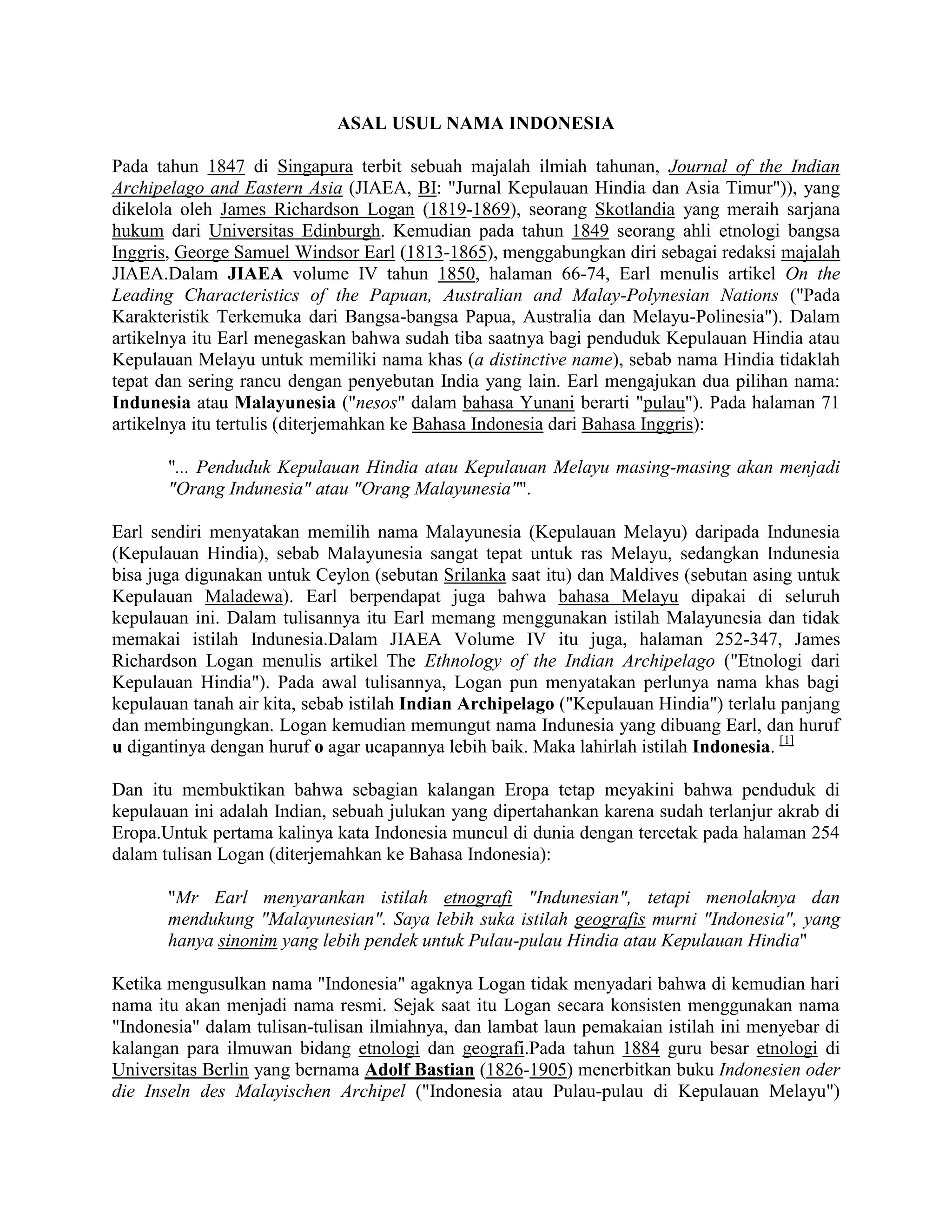 Asal usul nama indonesia 2 | DOCX