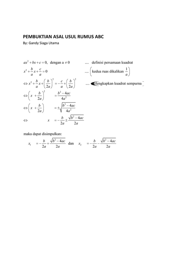 Asal usul rumus abc | DOCX