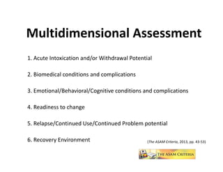 Implementing the ASAM Criteria for Substance Use Disorders | PDF