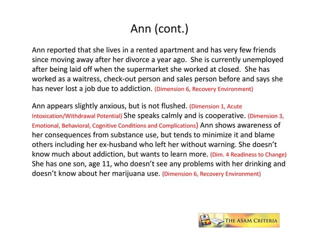 Implementing the ASAM Criteria for Substance Use Disorders | PDF