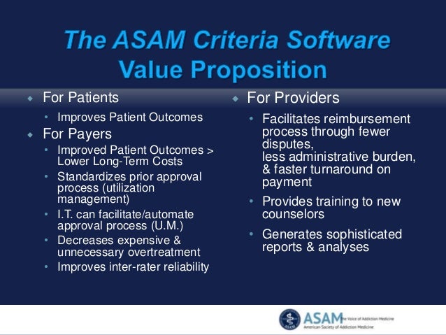 What's New in The ASAM Criteria