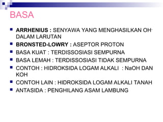 asam-basa merupakan pembelajaran di kelas 9 | PPT