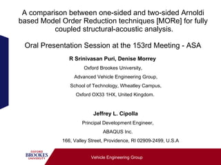 A Comparison between One-Sided and Two-Sided Arnoldi based Model ...