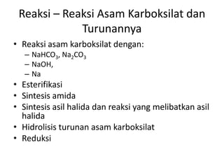 Asam karboksilat dan turunannya | PPTX