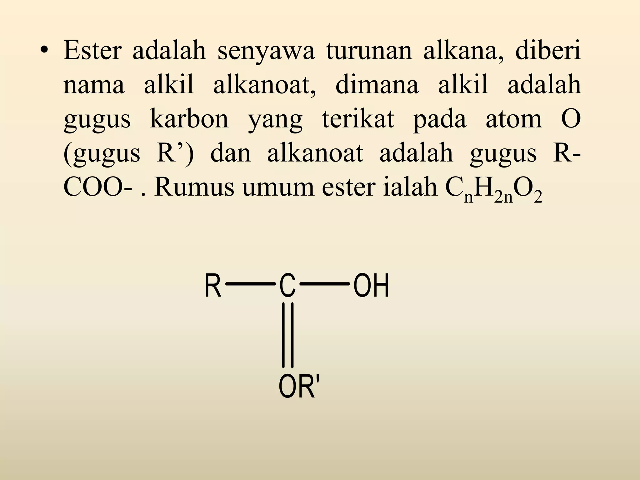 Kimia Organik (Asam karboksilat dan ester) | PPTX