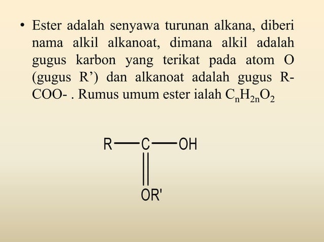 Kimia Organik (Asam karboksilat dan ester) | PPTX