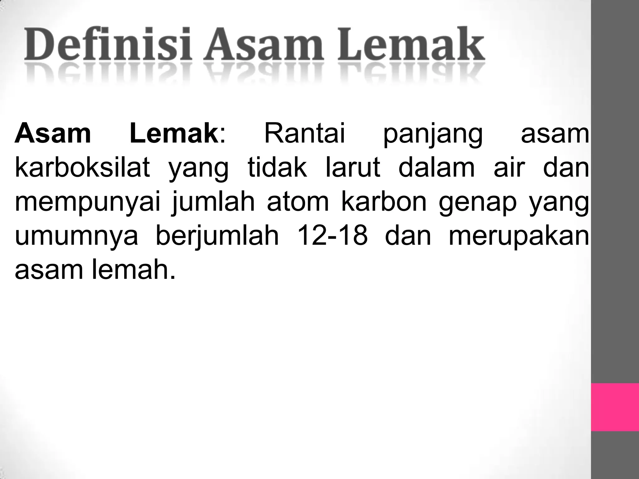 Asam Lemak (Fatty Acid) | PPTX