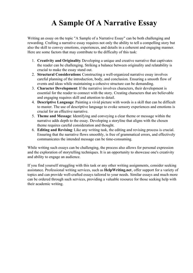 A Sample Of A Narrative Essay.pdf