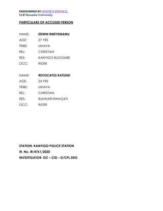 A sample of charge sheet with more than one count by datius didace | PDF