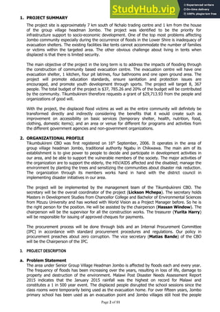 A Sample Of Project Proposal By A Community Based Organisation | PDF