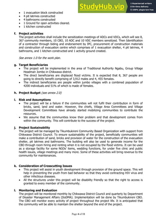 A Sample Of Project Proposal By A Community Based Organisation | PDF