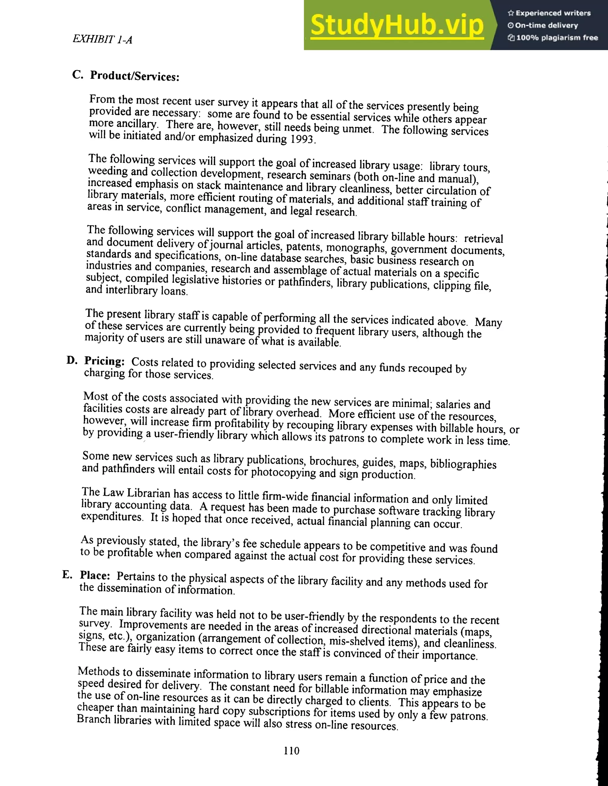 A Sample Plan For The Special Library | PDF