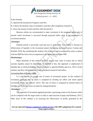 A sample report on financial analysis | PDF