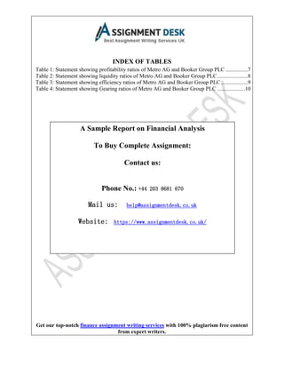A sample report on financial analysis | PDF