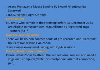 Asana and Bio-Mechanism Teacher Training Course.ppt