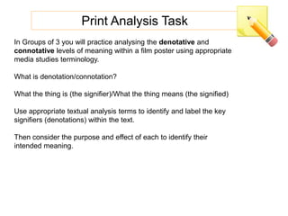 ASY1 Media Studies analysing print | PPTX