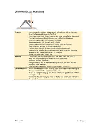 Asanas - yoga teacher training course project work karuna yoga vidya ...