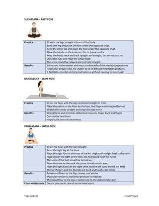 Asanas - yoga teacher training course project work karuna yoga vidya ...