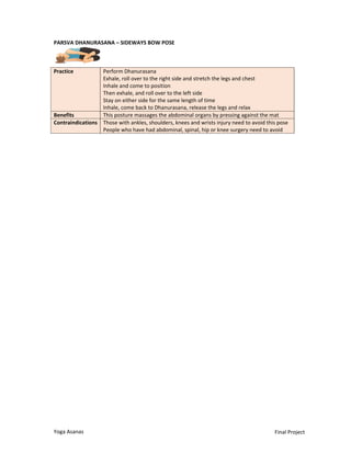 Asanas - yoga teacher training course project work karuna yoga vidya ...
