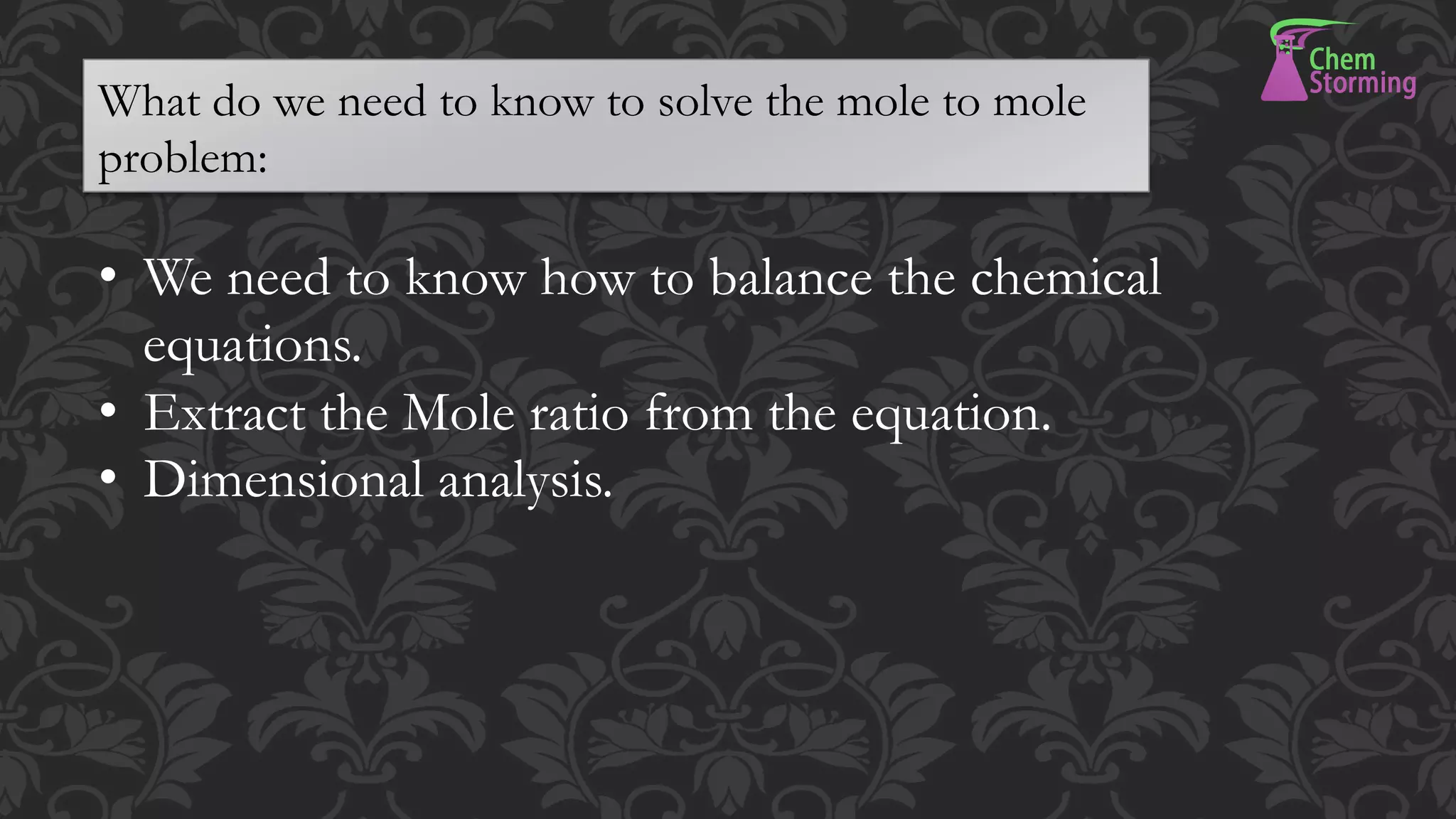 As and a level stoichiometry- mole to mole | PPT