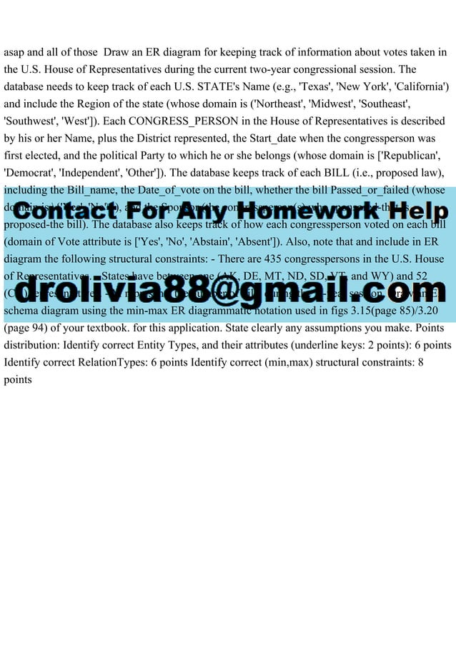 asap and all of those Draw an ER diagram for keeping track of inf.pdf