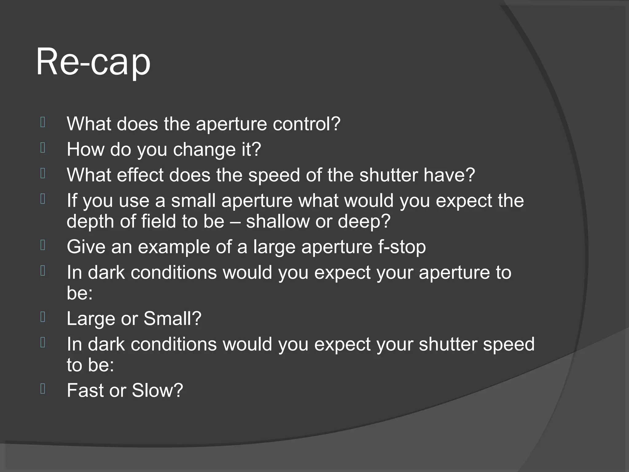 Photography: As aperture shutter speed depth of field | PPT